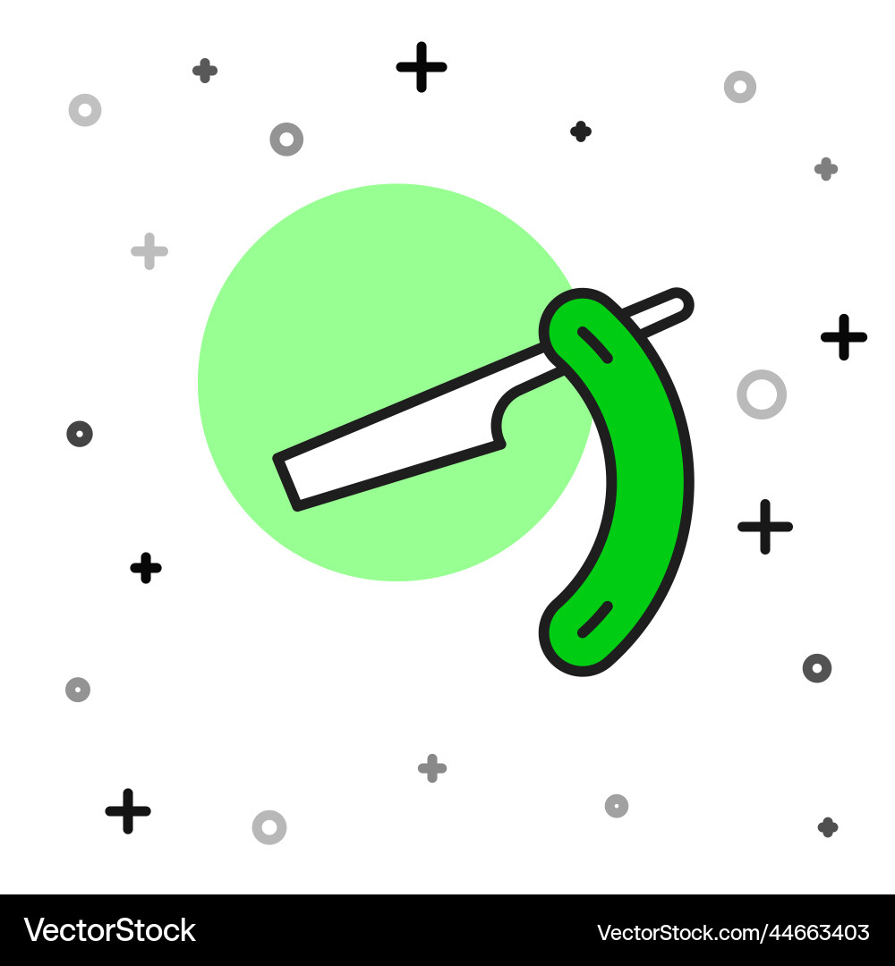 Filled outline straight razor icon isolated Vector Image