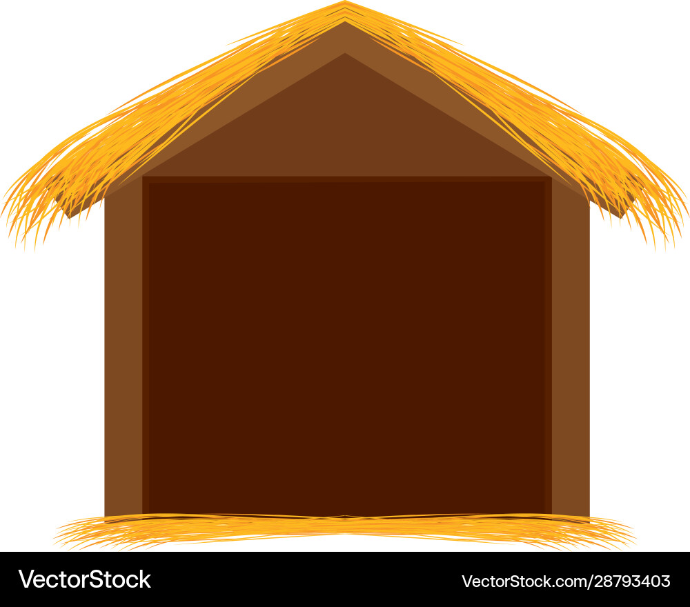 Isolated wooden manger hut Royalty Free Vector Image