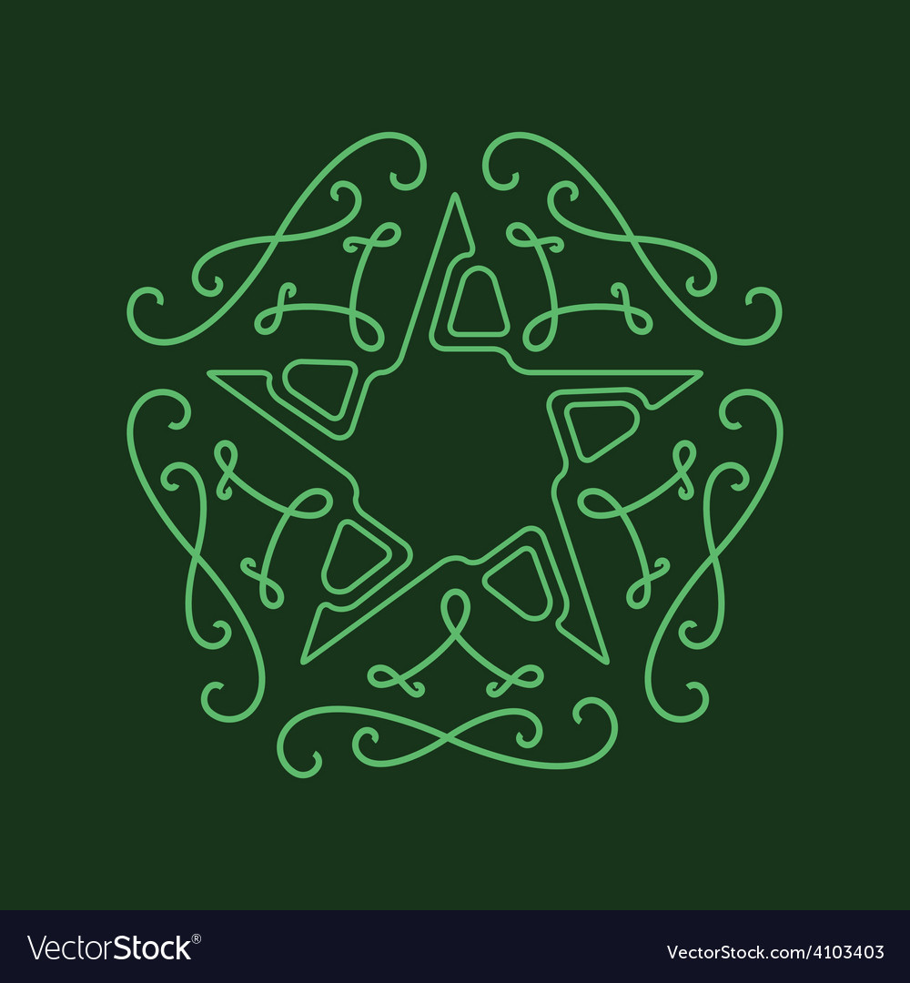 Monogram star Royalty Free Vector Image - VectorStock