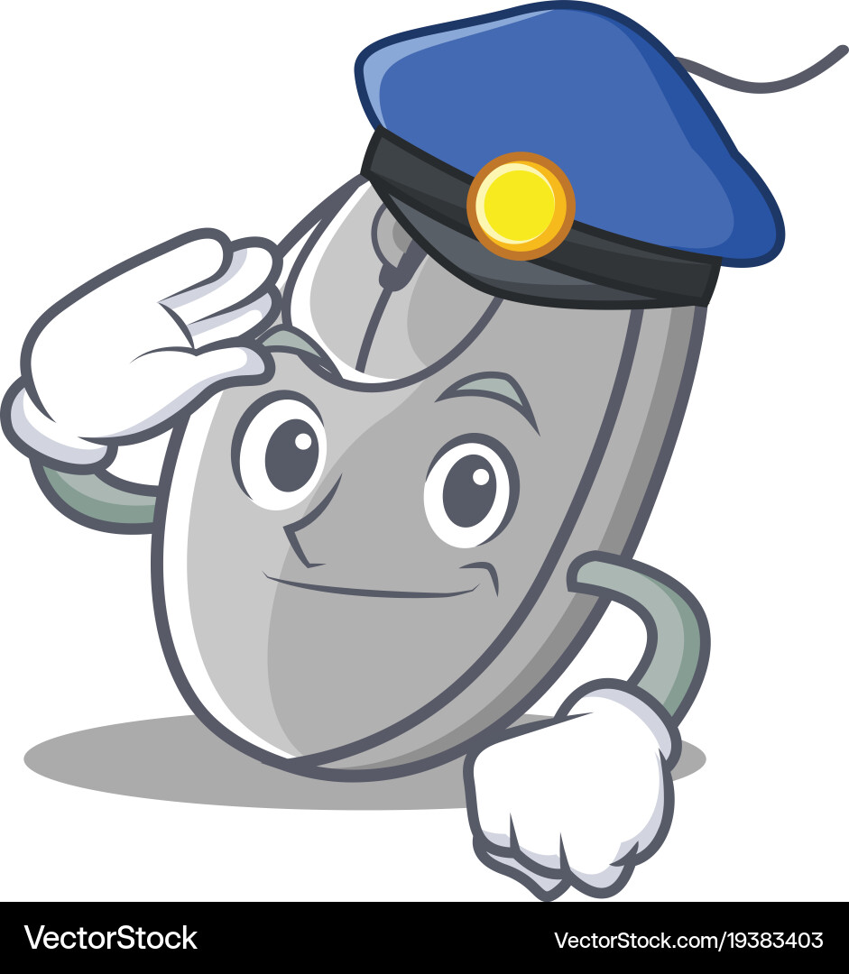 Police mouse character cartoon style Royalty Free Vector