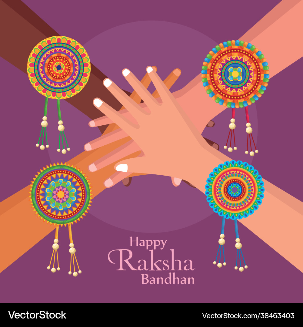 Raksha bandhan lettering poster Royalty Free Vector Image