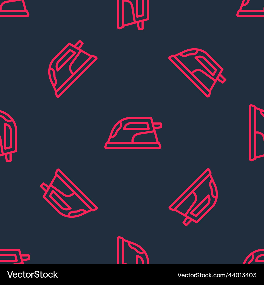 Red line electric iron icon isolated seamless Vector Image