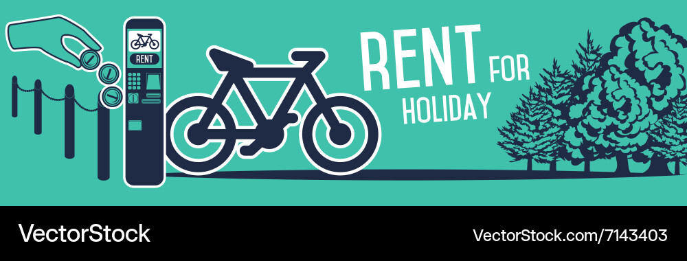 Rental bike banners Royalty Free Vector Image - VectorStock