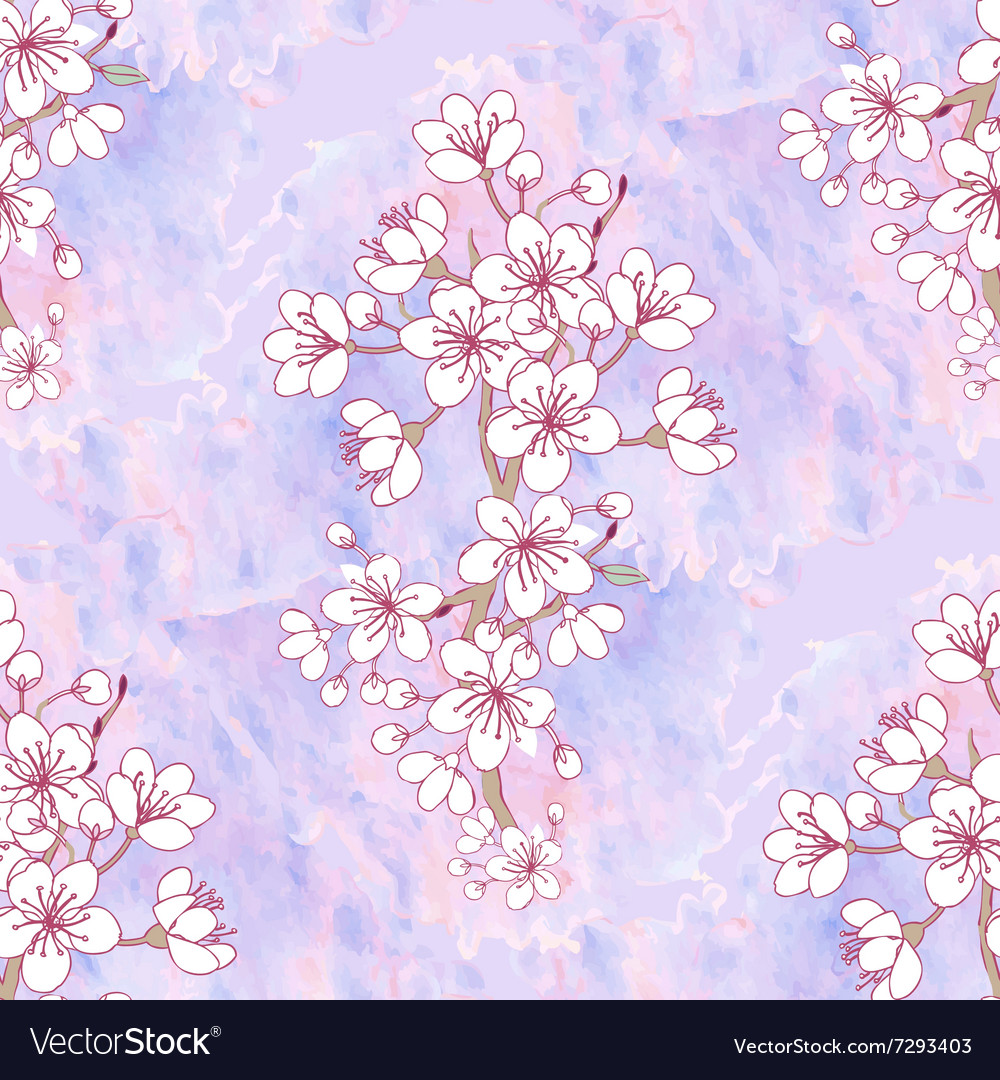 Seamless pattern sakura Royalty Free Vector Image