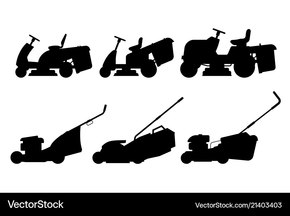 Set of lawnmower Royalty Free Vector Image - VectorStock