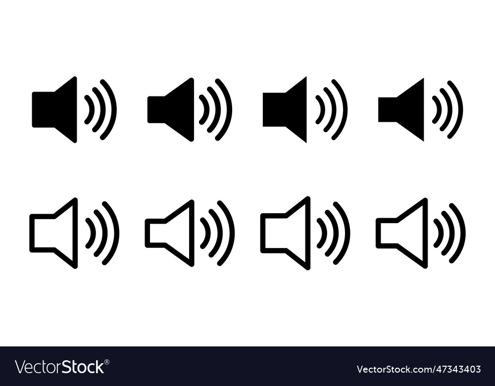 Speaker icon set volume icon loudspeaker icon Vector Image Speaker icon set volume icon loudspeaker icon Vector Image