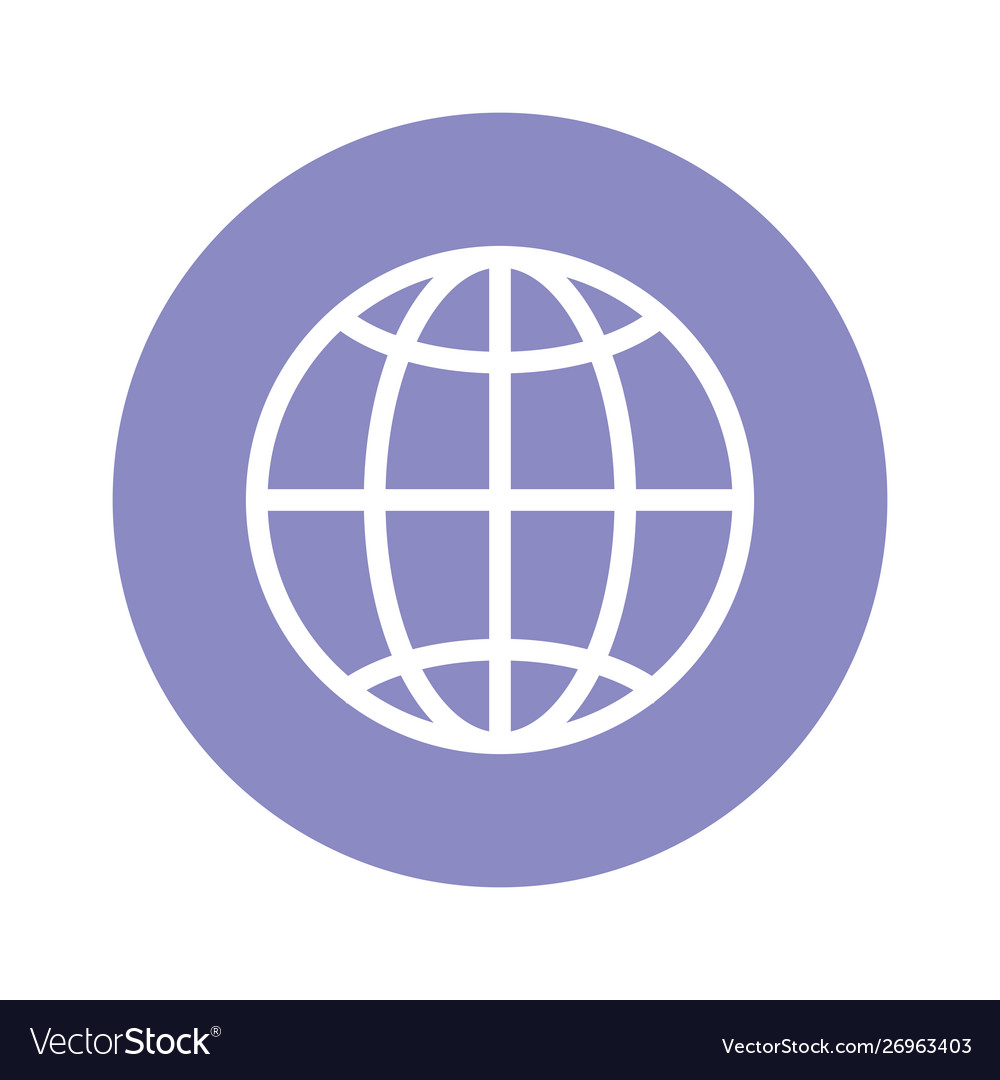 Sphere planet browser isolated icon Royalty Free Vector