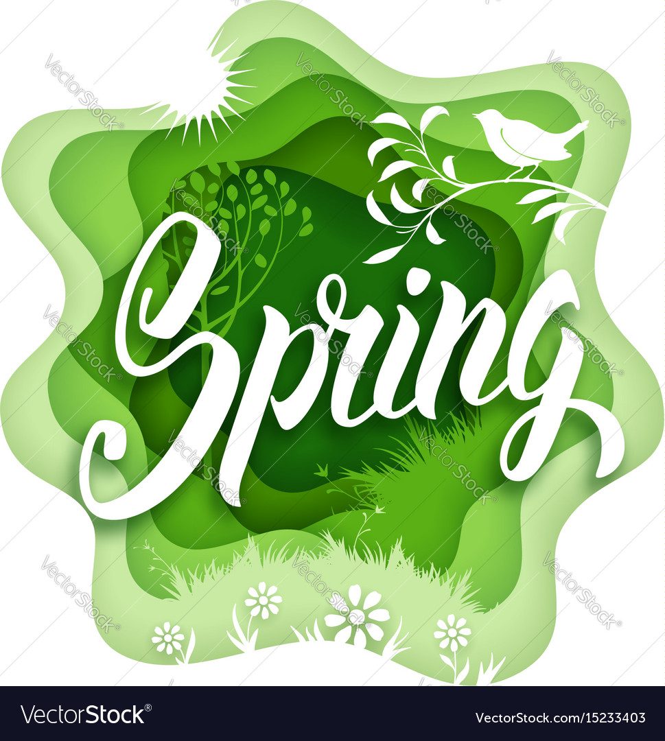 Spring paper art Royalty Free Vector Image - VectorStock