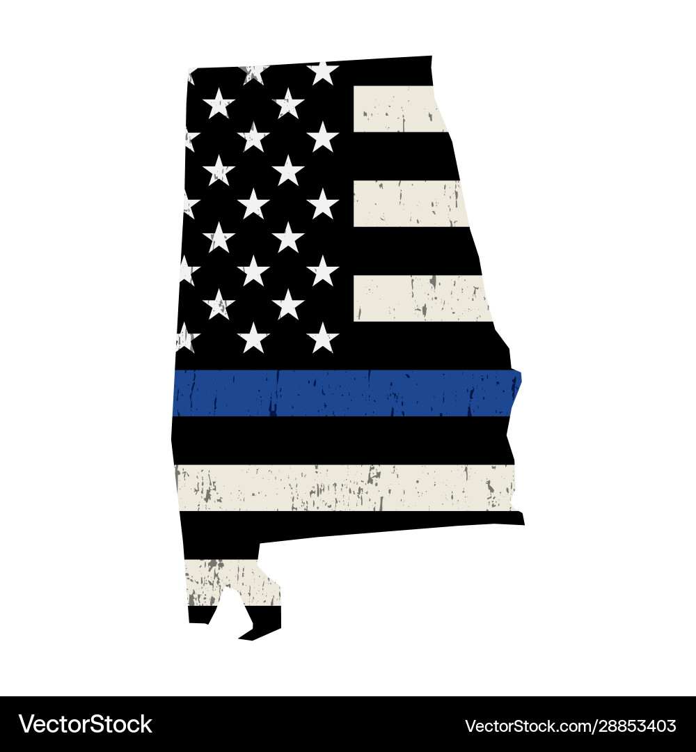 State alabama police support flag Royalty Free Vector Image