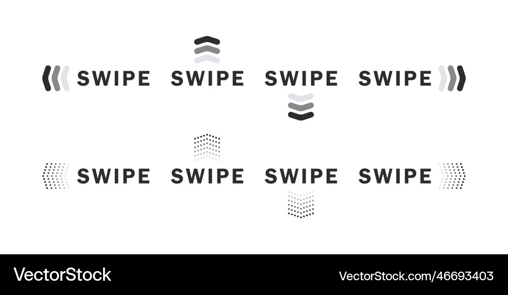 Swipe arrows icons button symbols scrolling Vector Image