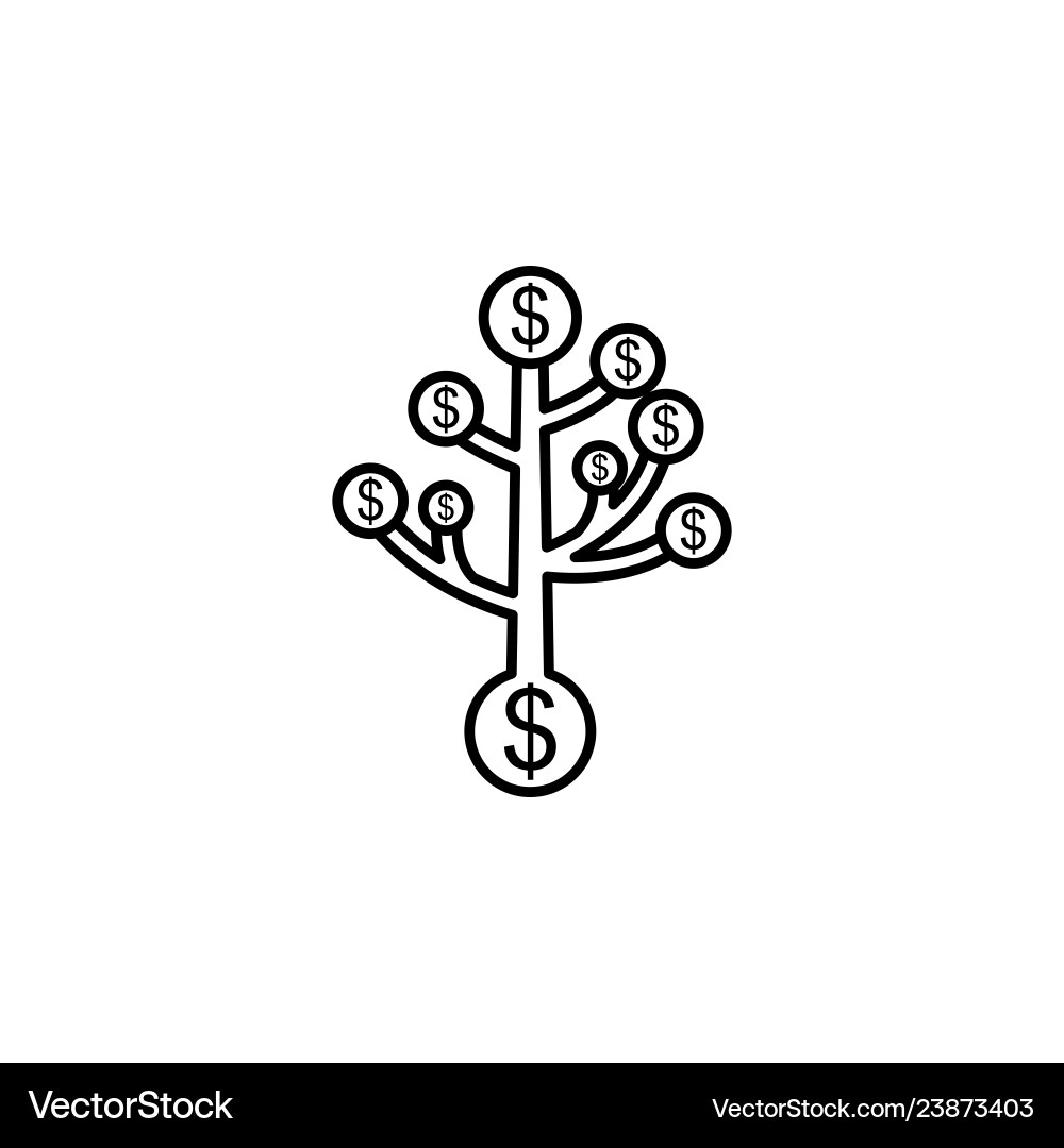 Tree dollars icon element of finance signs Vector Image