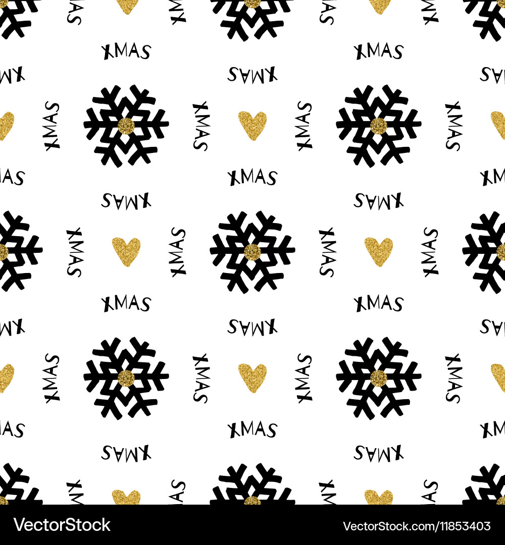 Trendy Xmas seamless pattern with Merry Christmas Vector Image