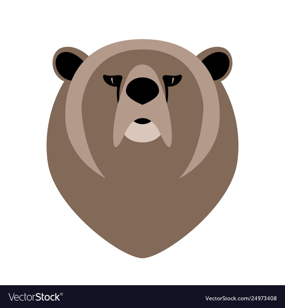 Bear face front view Royalty Free Vector Image