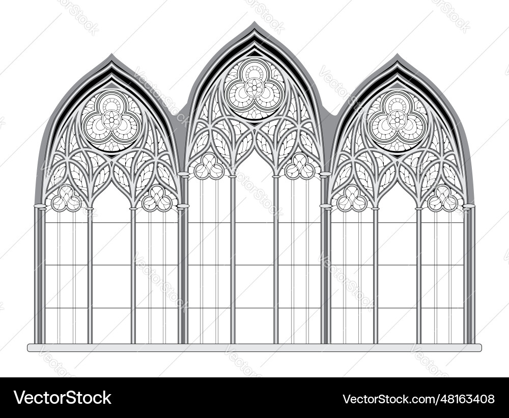 Black and white drawing for coloring book gothic Vector Image
