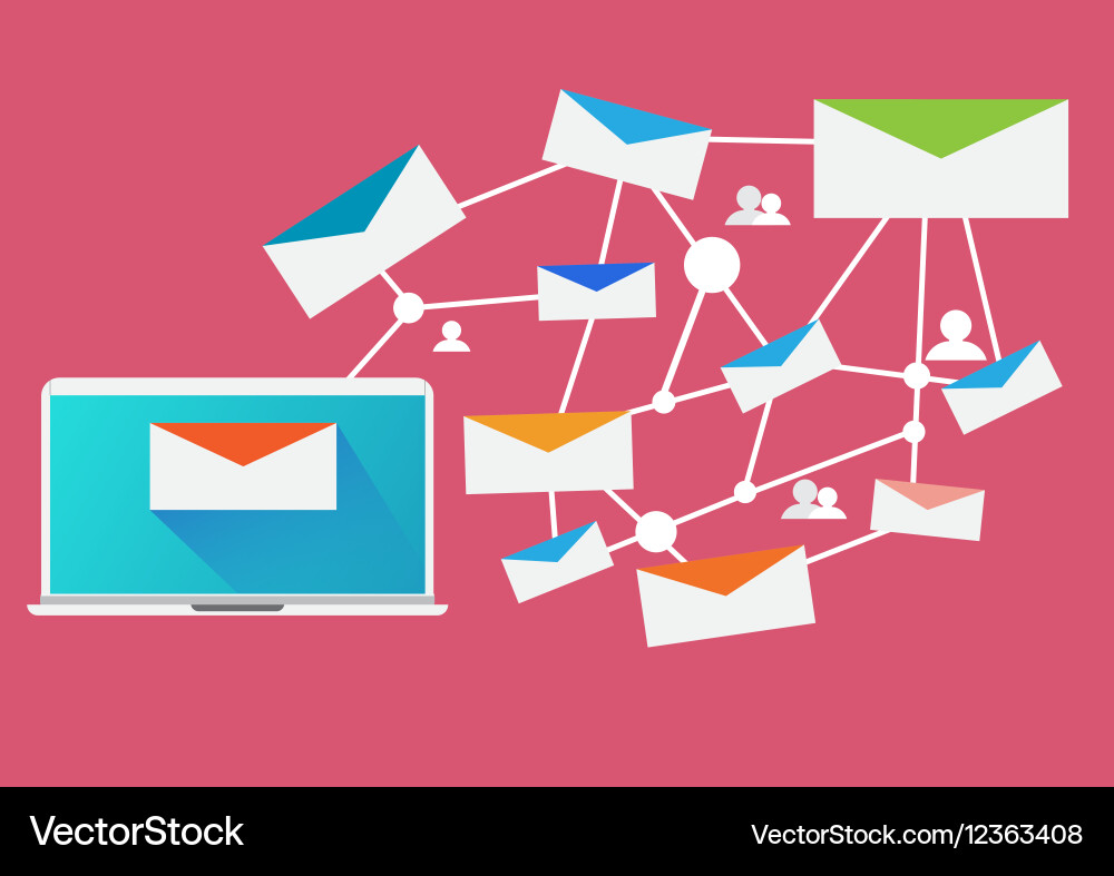 Business concept sending email marketing Vector Image