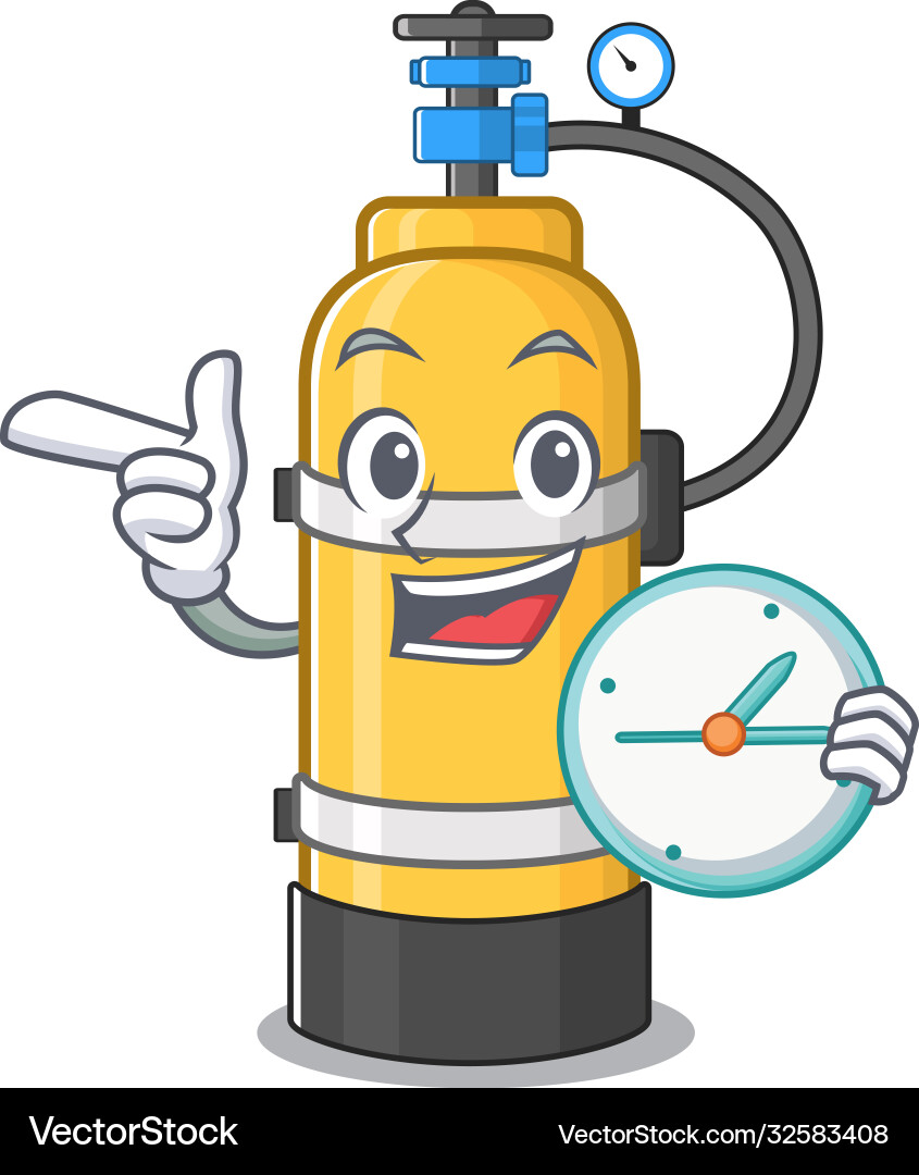 Cartoon character style oxygen cylinder having Vector Image