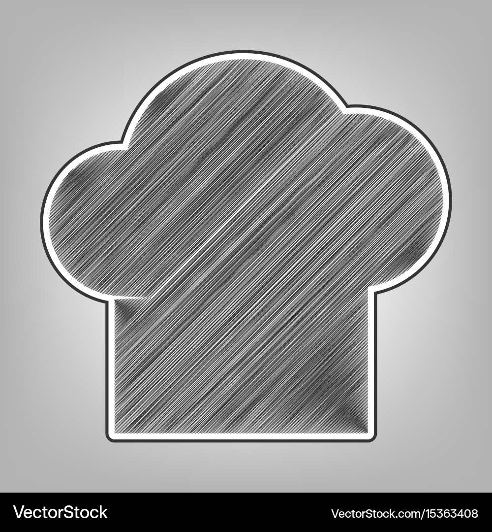 Chef cap sign pencil sketch imitation Royalty Free Vector