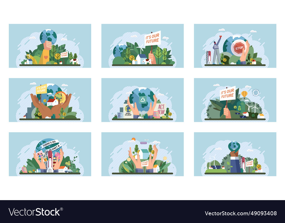 Climate change save the planet environmental Vector Image
