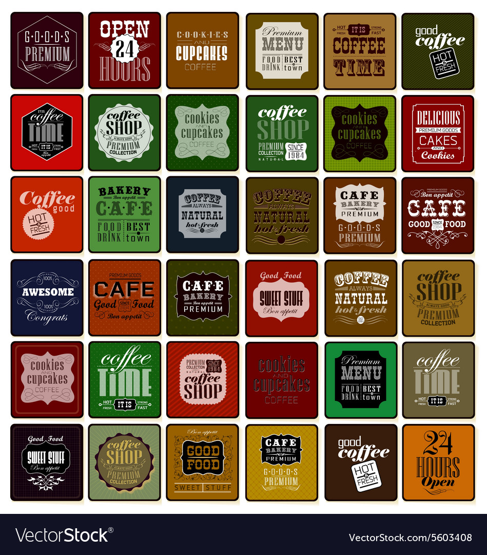 Coffee labels and elements Royalty Free Vector Image