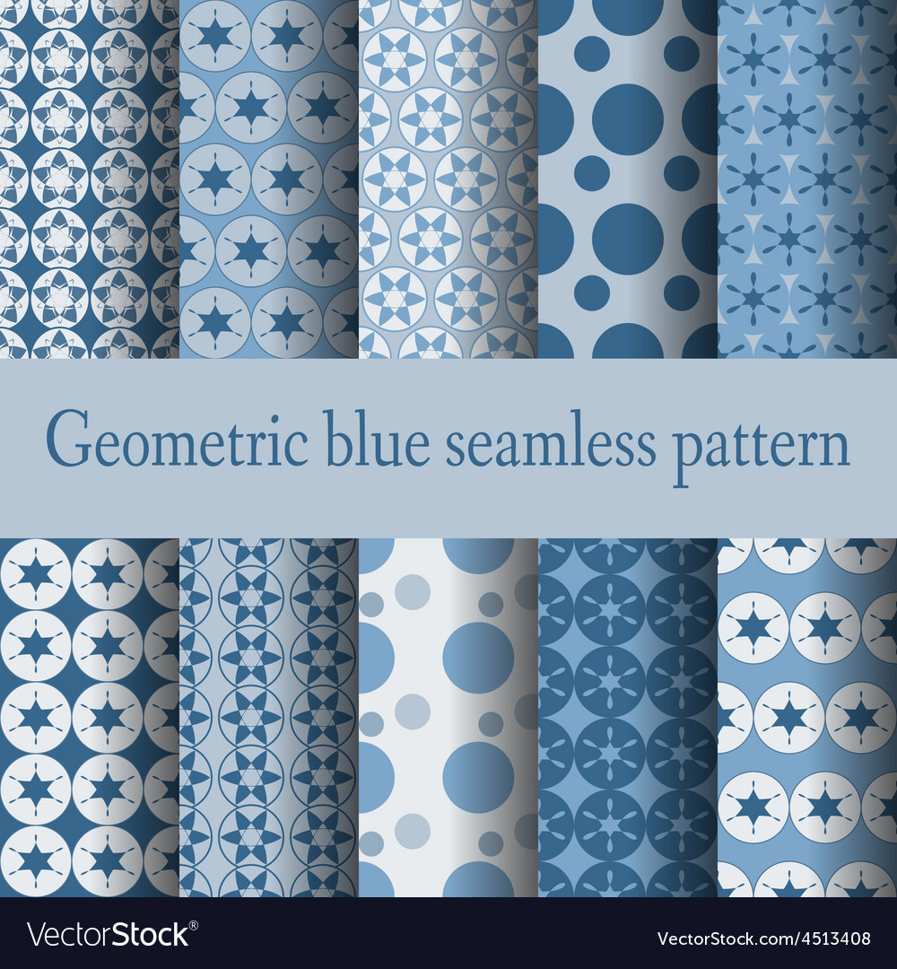 Geometric blue seamless pattern Royalty Free Vector Image