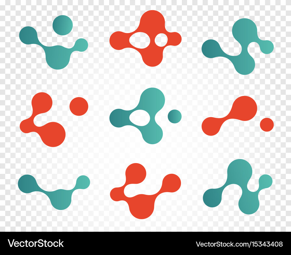 Isolated abstract red and blue color logo set Vector Image
