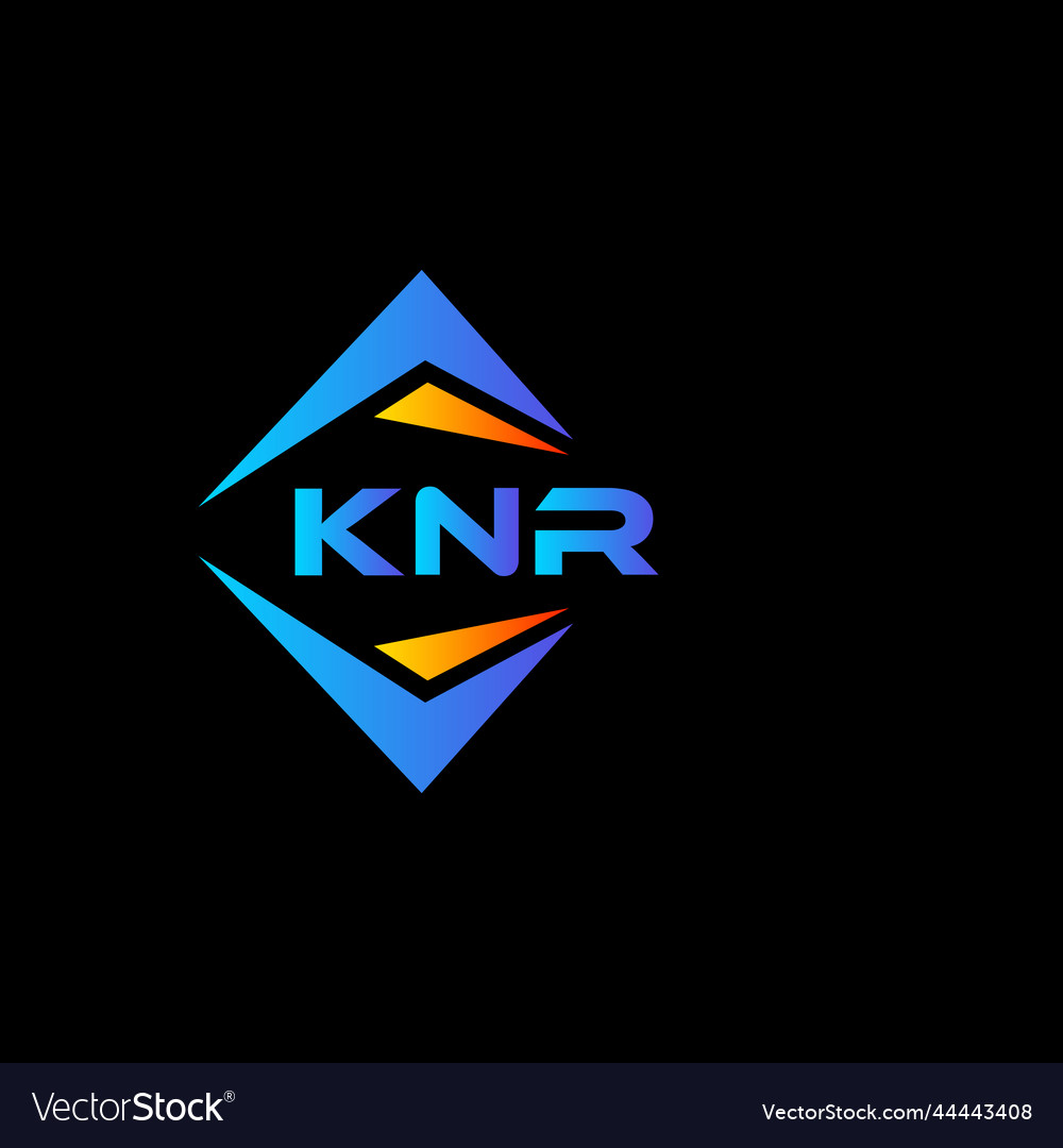 Knr abstract technology logo design on black Vector Image