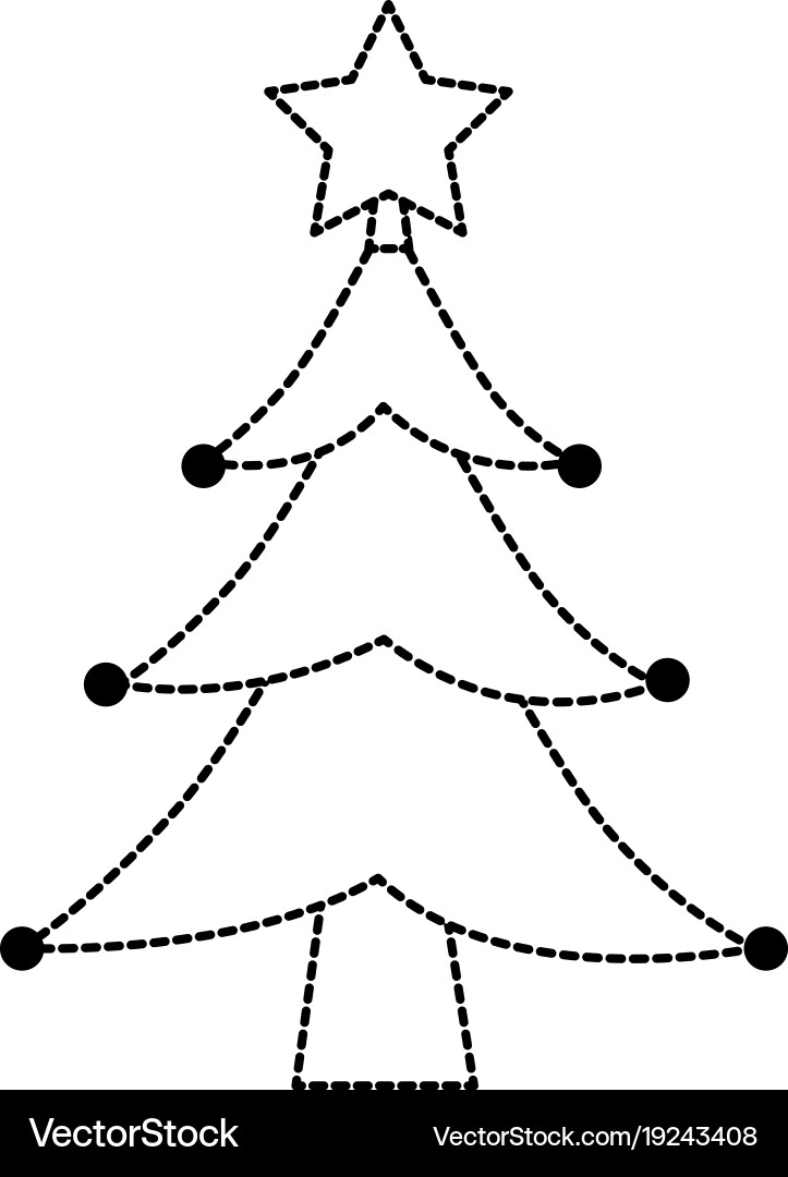 Merry christmas tree with star Royalty Free Vector Image