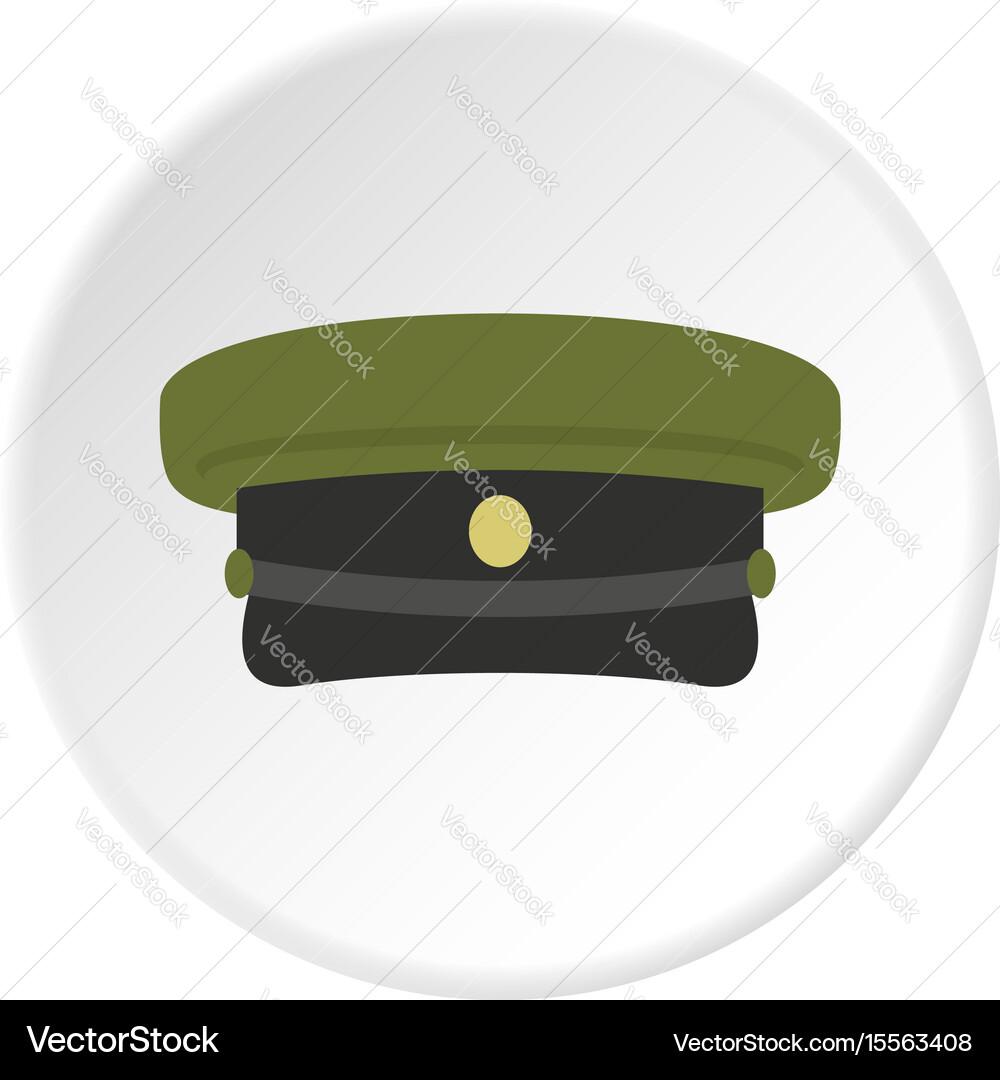 Military hat icon circle Royalty Free Vector Image