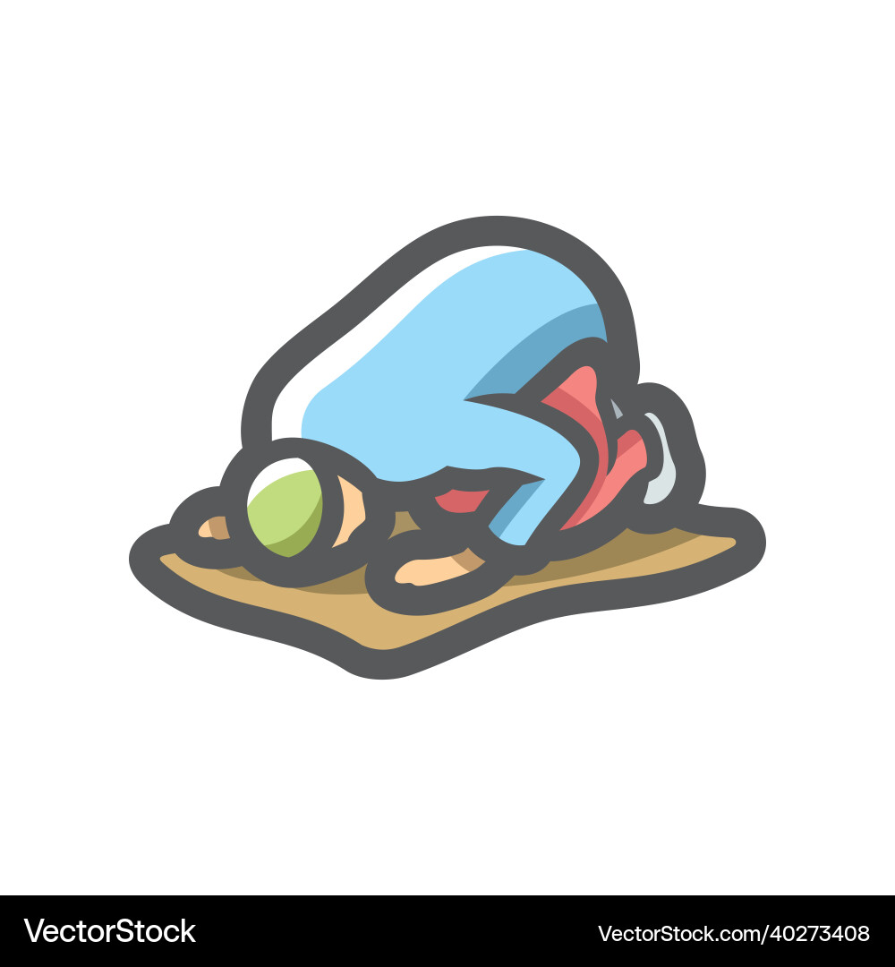 Muslim prayer pray icon cartoon Royalty Free Vector Image