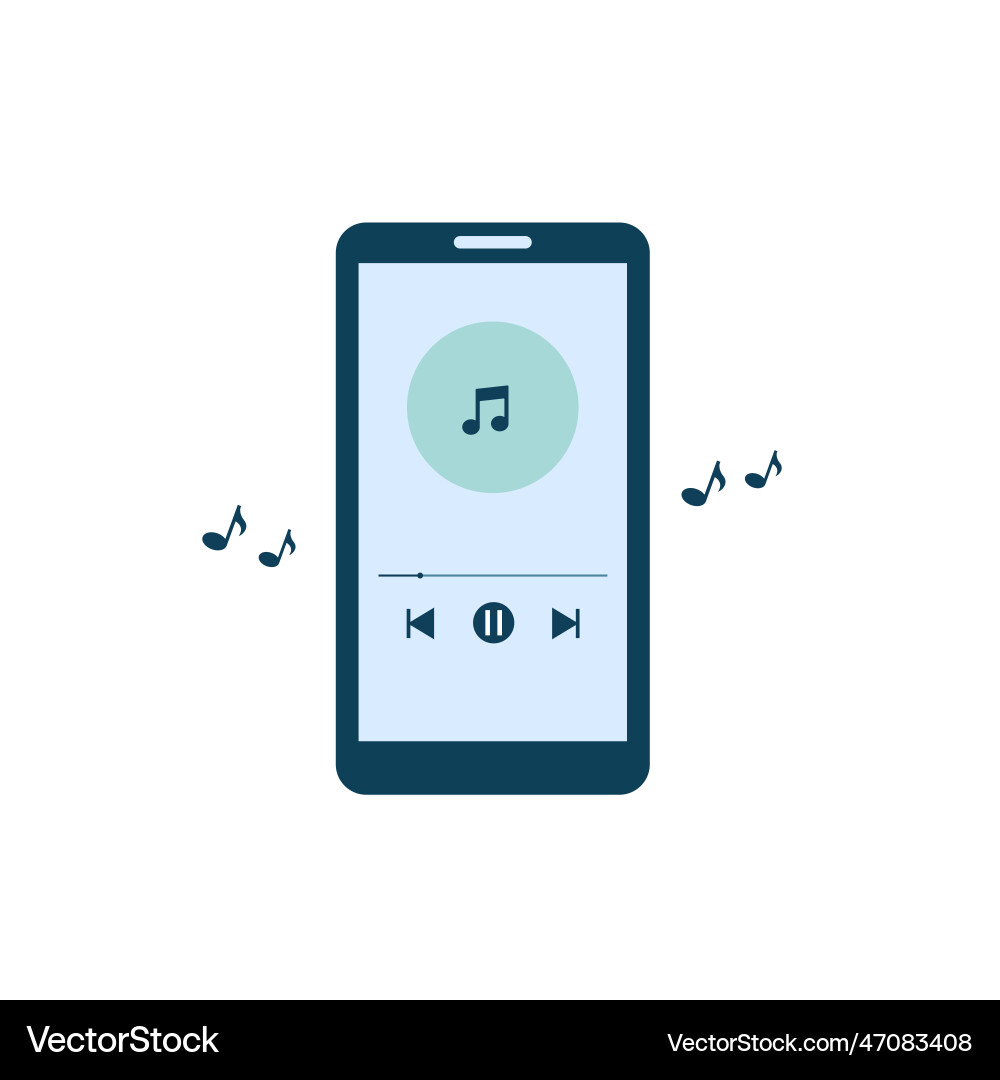 Phone with music playing playing music screen Vector Image