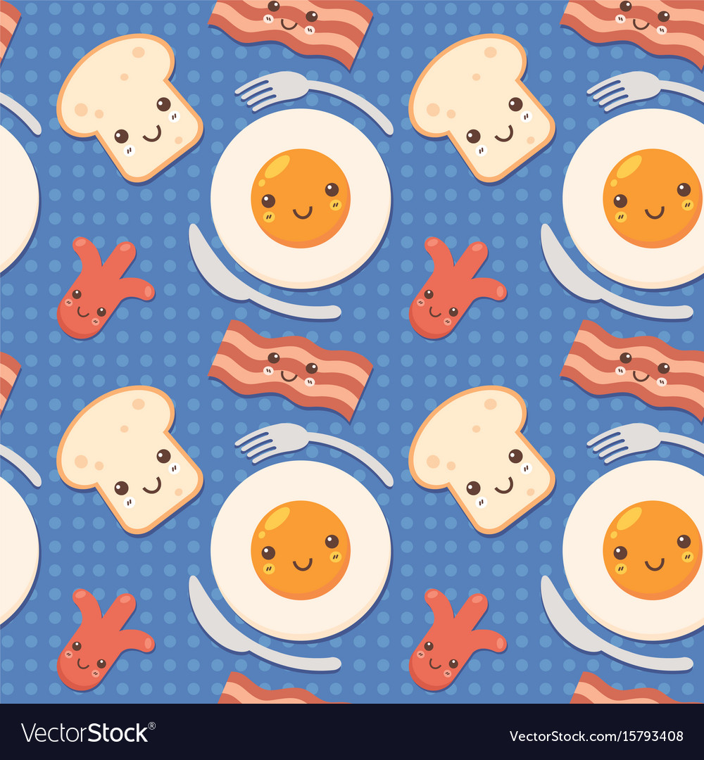 Seamless pattern breakfast Royalty Free Vector Image