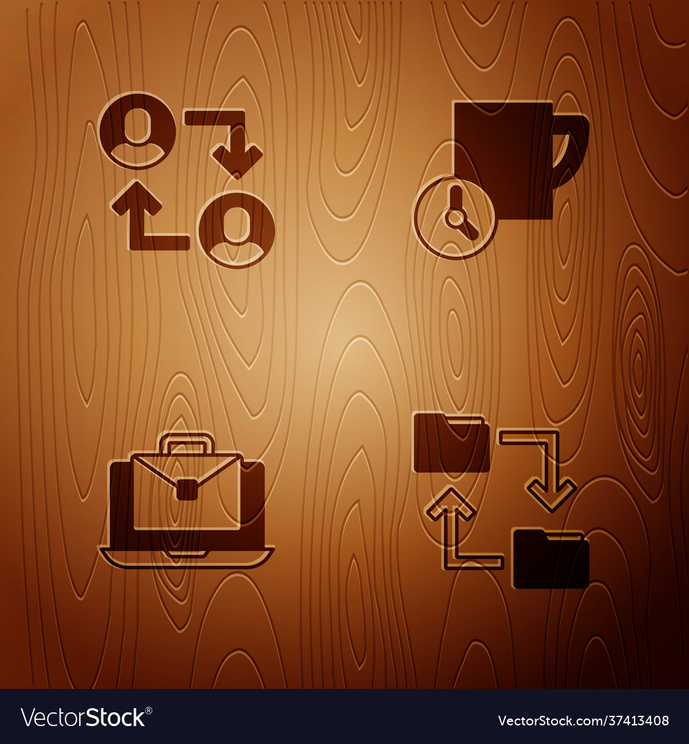 Set Cloud Storage Document Folder Project Team Vector Image