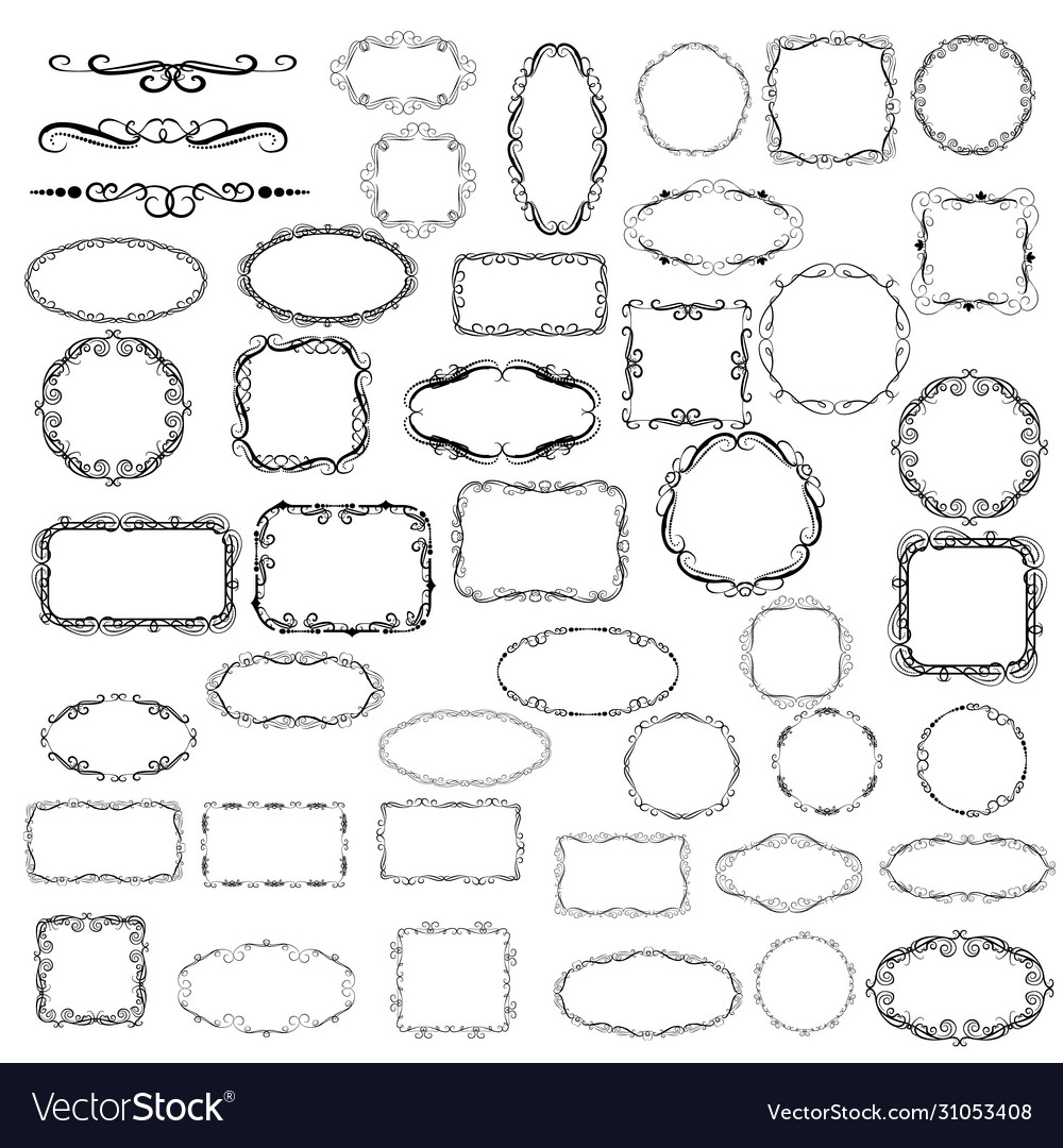 Set decorative florish frames Royalty Free Vector Image