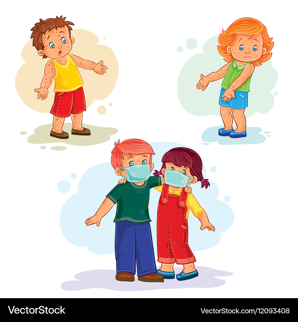 Set icons little children sick Royalty Free Vector Image