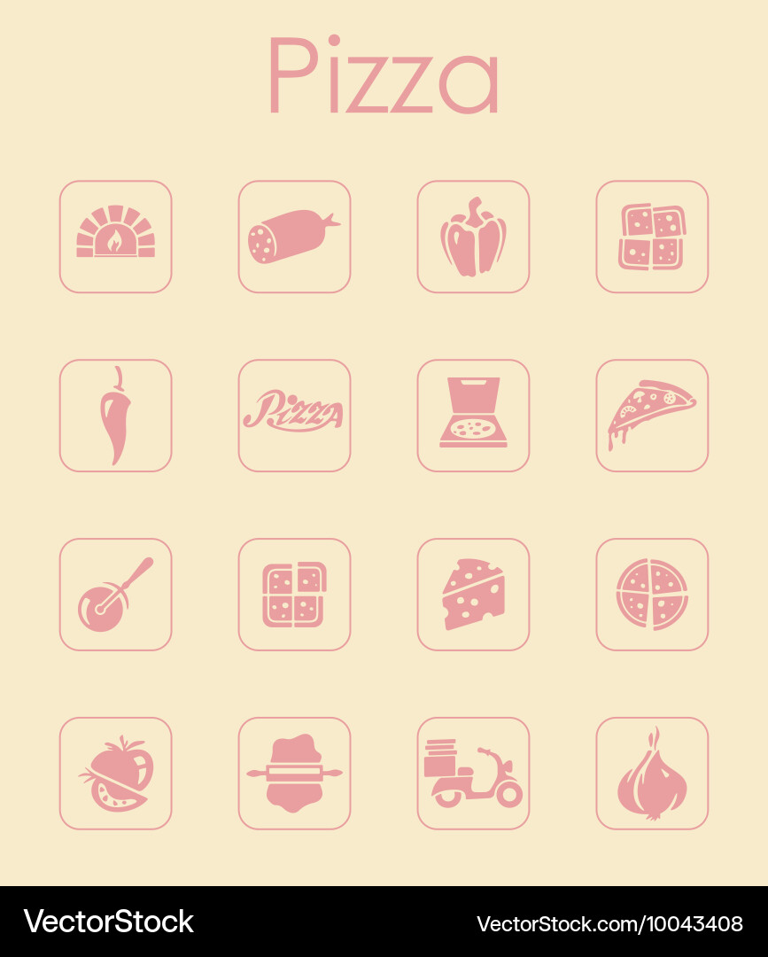 Set of pizza simple icons Royalty Free Vector Image