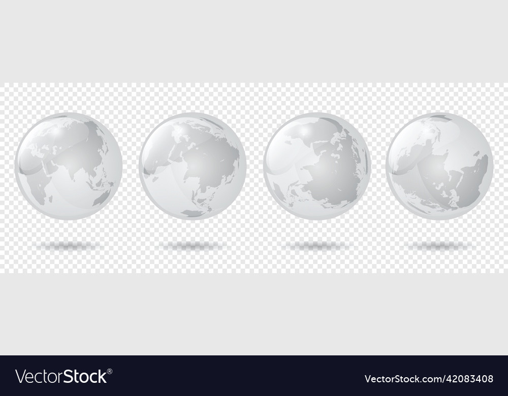Set of transparent globes earth realistic Vector Image Set of transparent globes earth realistic Vector Image