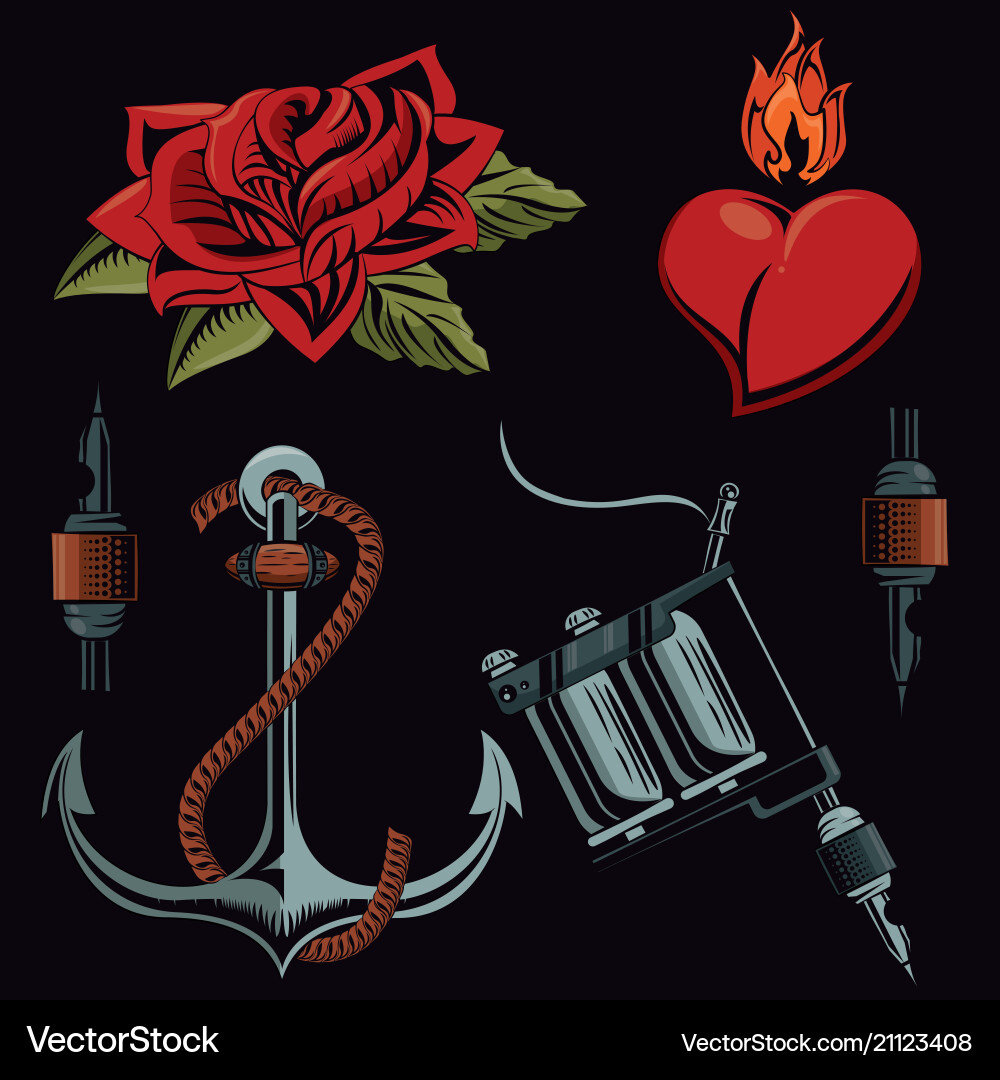 Tattoo old school background Royalty Free Vector Image