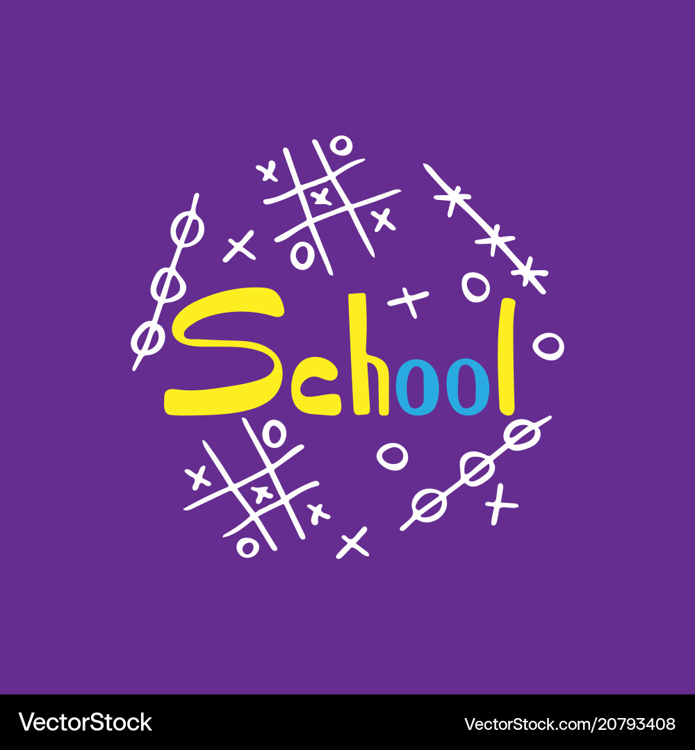 Unique school hand-drawn lettering with doodles Vector Image