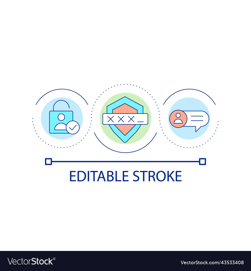 User account control loop concept icon Royalty Free Vector