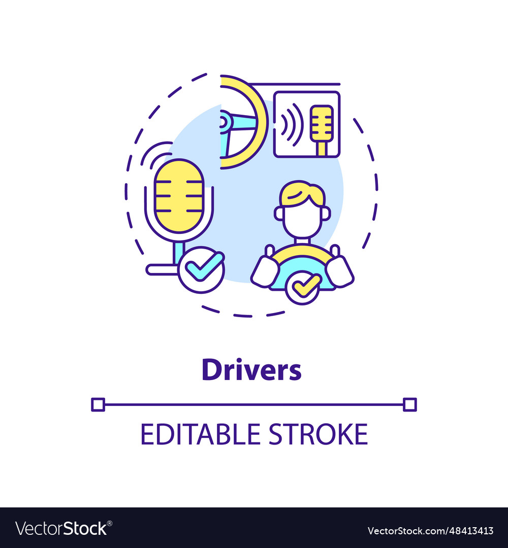 2d customizable drivers line icon concept Vector Image