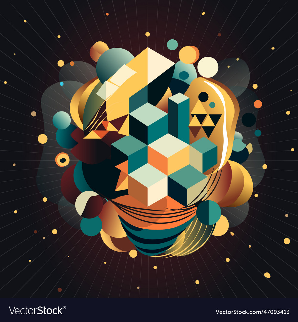 Abstract Colorful Geometric Art Royalty Free Vector Image