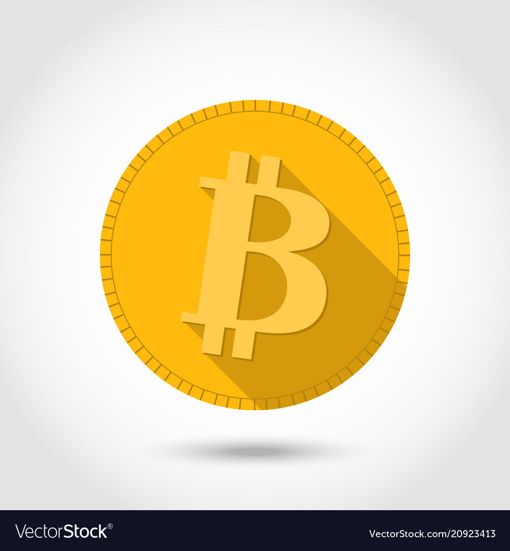 Bitcon icon flat designcryptocurrency Royalty Free Vector