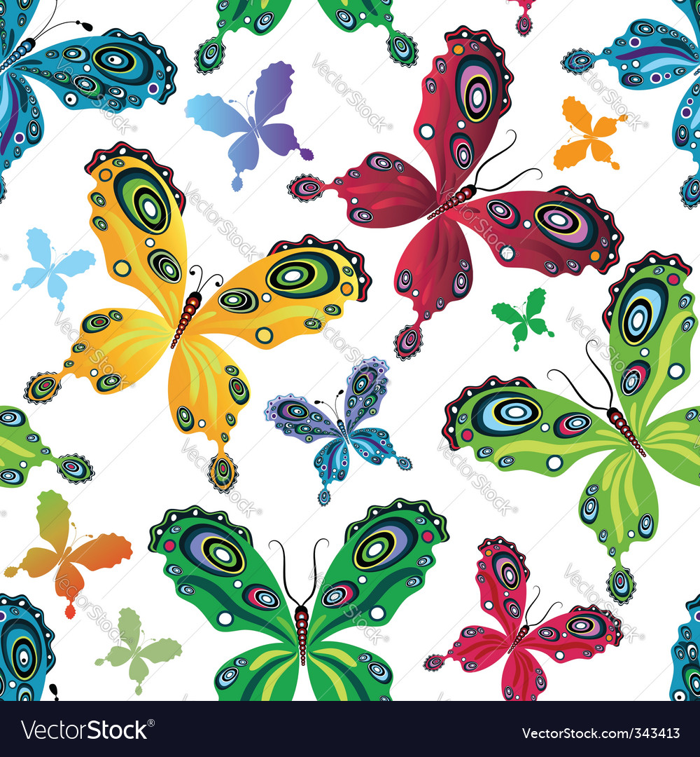 Butterflies pattern Royalty Free Vector Image - VectorStock