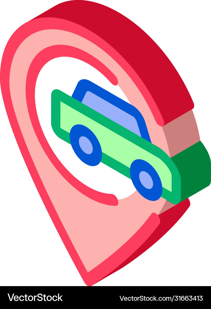 Car gps map mark isometric icon Royalty Free Vector Image