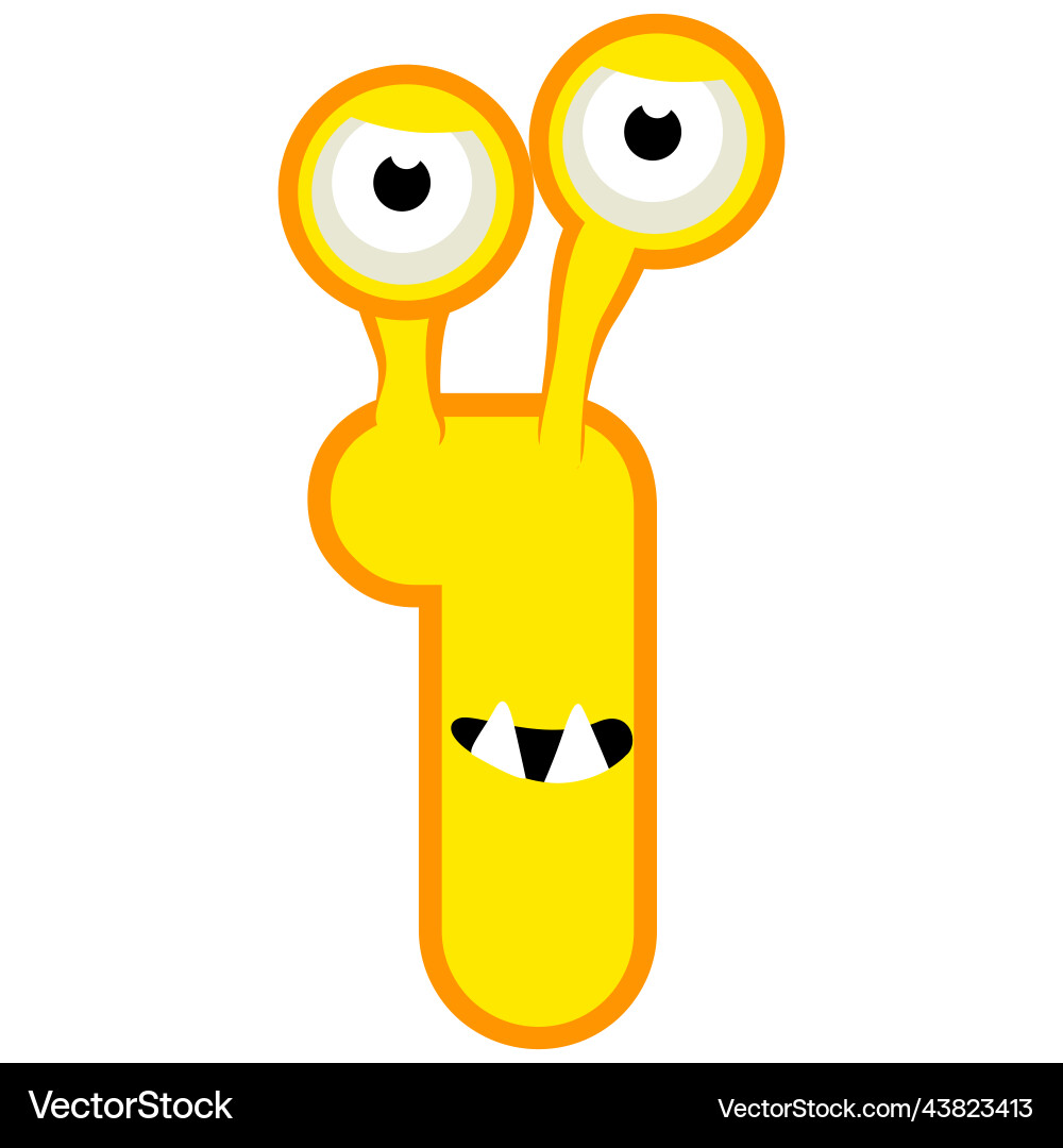 Cartoon character number one monster Royalty Free Vector