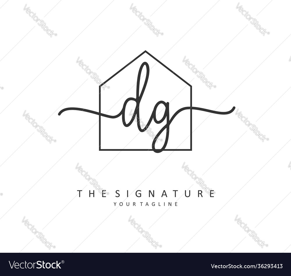 Dg initial letter handwriting and signature logo Vector Image Dg initial letter handwriting and signature logo Vector Image