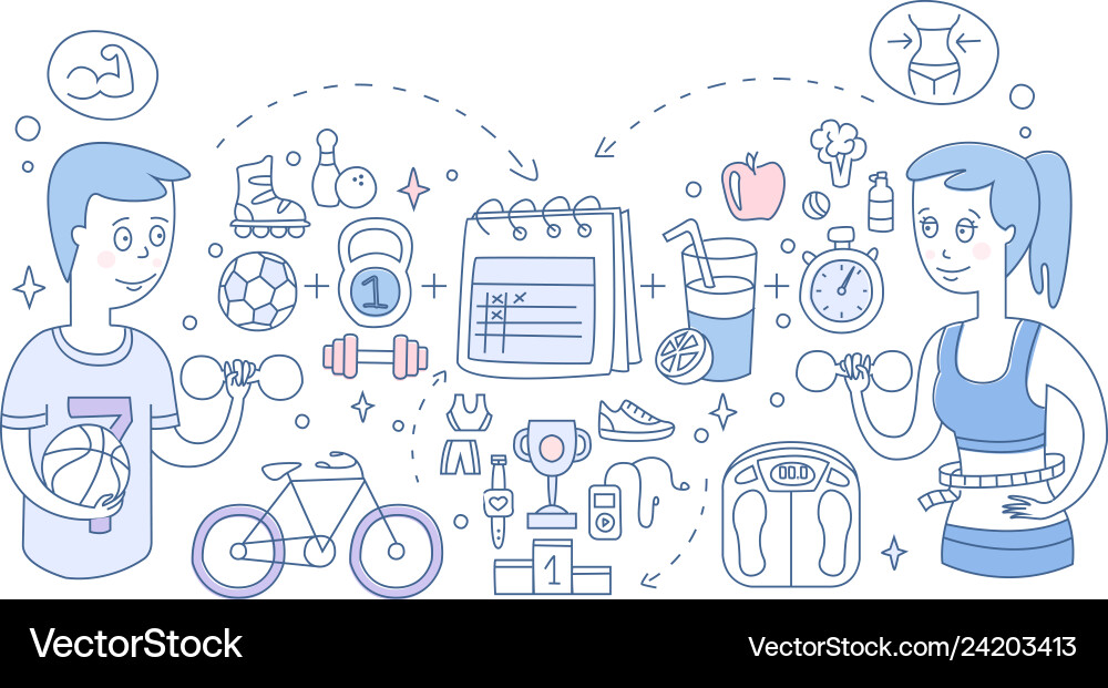 Fitness and weight loss Royalty Free Vector Image