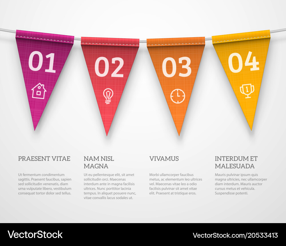 Flag garland infographics Royalty Free Vector Image