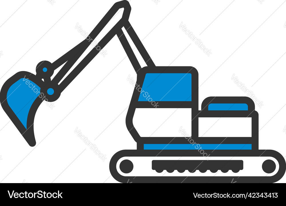Icon of construction excavator Royalty Free Vector Image