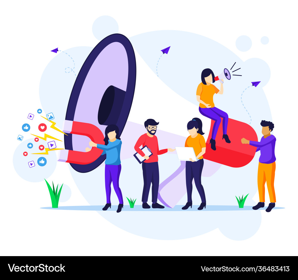 Marketing strategy campaign concept people Vector Image